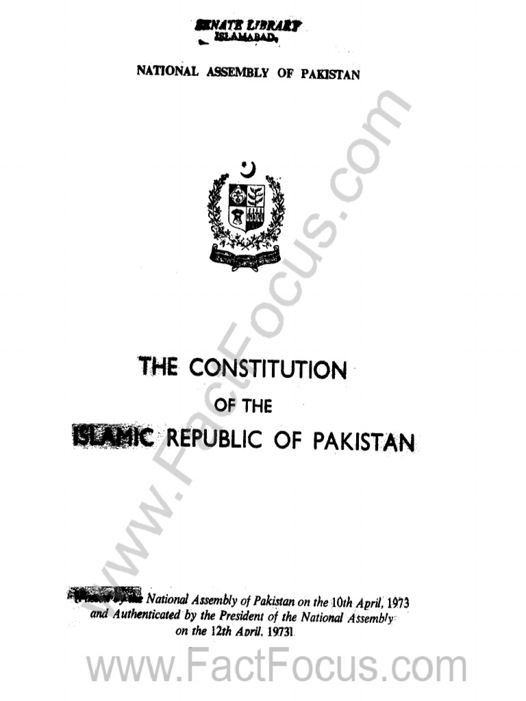 Constitution of 1973 Pakistan | PDF