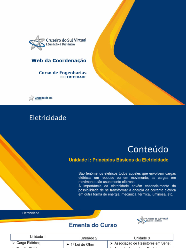 Eletricidade Aulas I E Ii Pdf Eletricidade Carga Elétrica