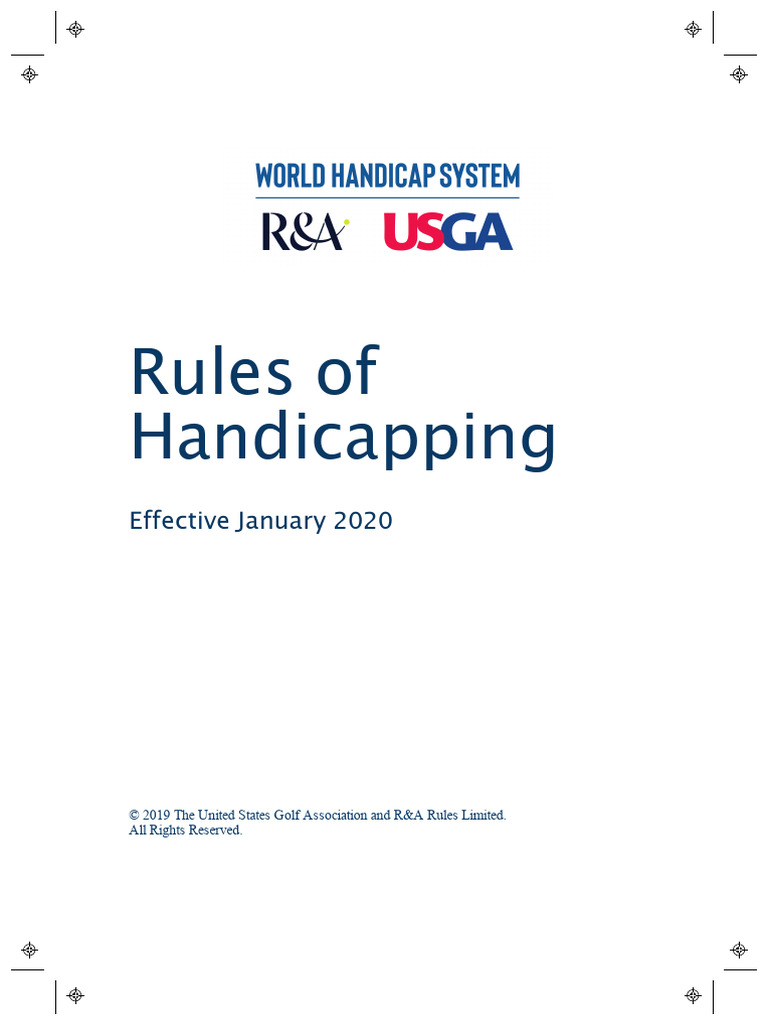 2020 Rules of Golf Handicapping Guide | PDF | Par (Score) | Ball And ...