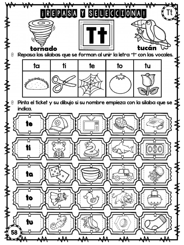 Actividades de sílabas para primer grado | PDF