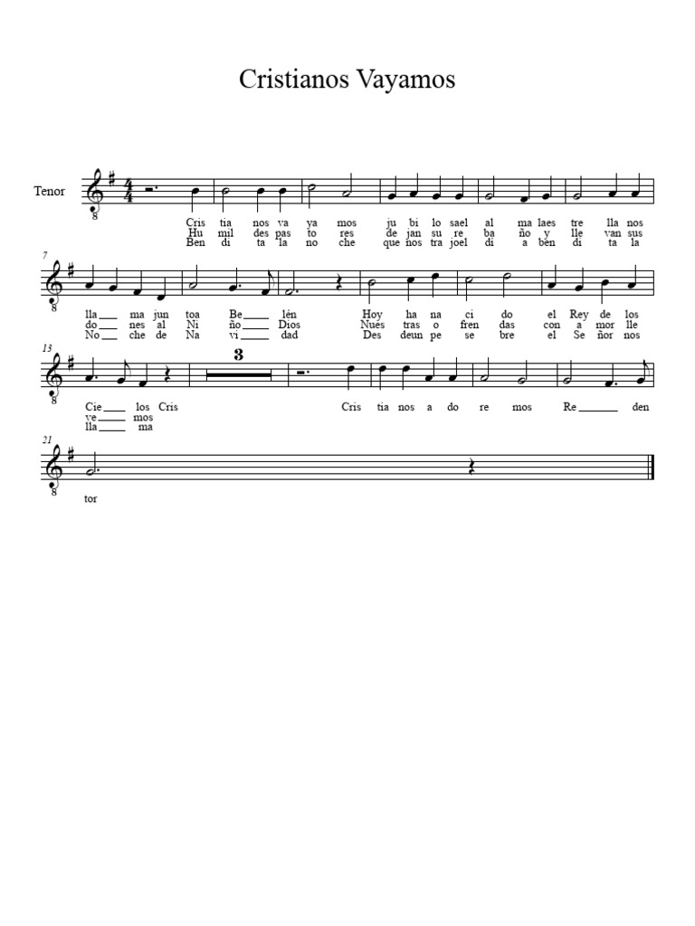Cristianos Vayamos - Tenor | PDF