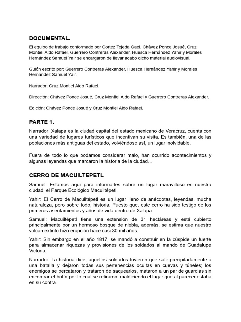 Guión Documental | PDF