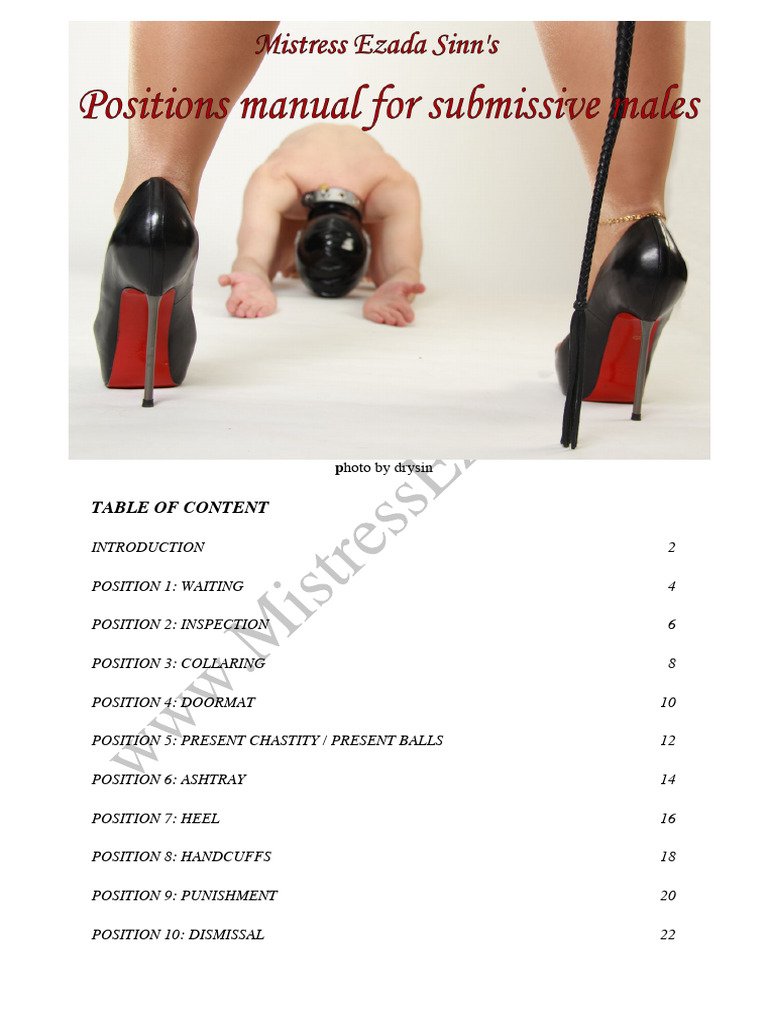 Positions Manual For Submissive Men - Mistress Ezada Sinn's | PDF | Handcuffs | Gesture