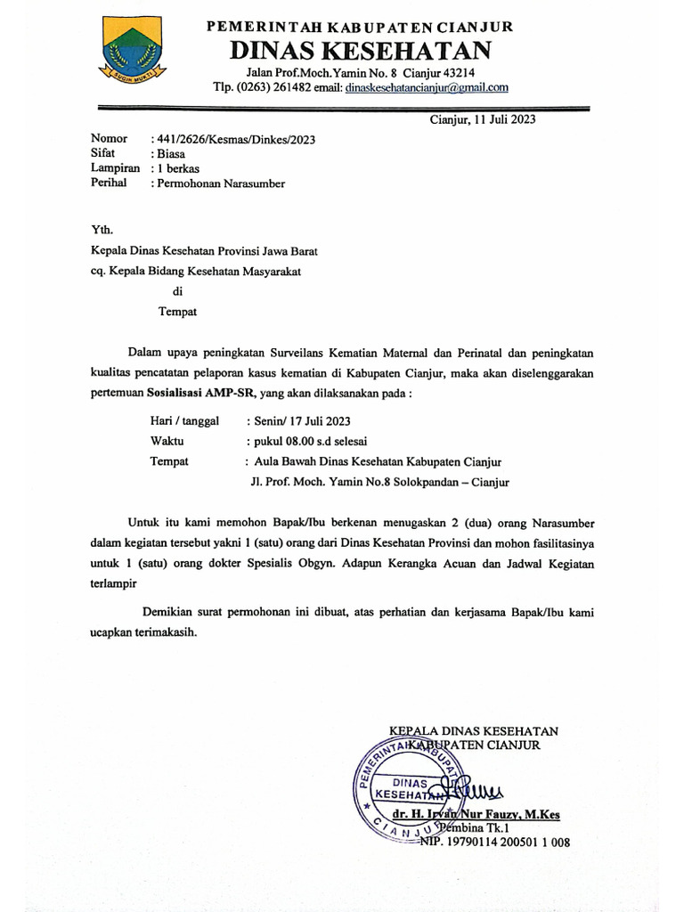 Surat Und Narasumber (AMP-SR) | PDF