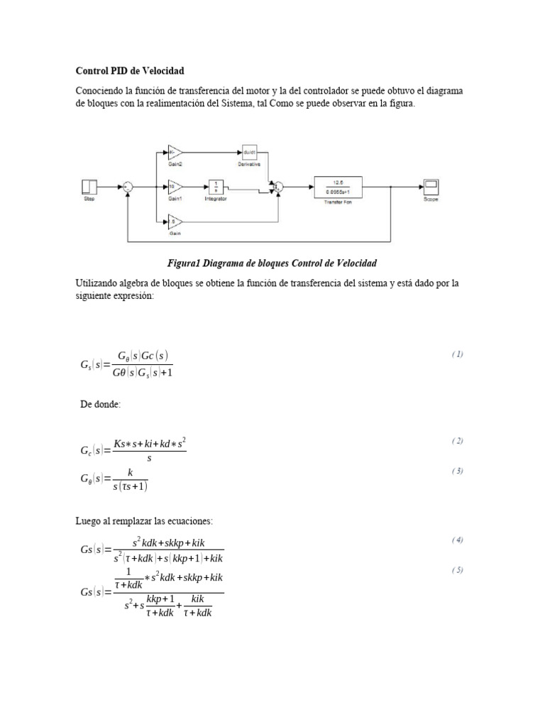 Control PID de | PDF | Matemáticas | Ingenieria Eléctrica
