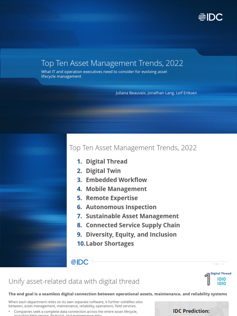 Top Ten Asset Management Trends - 2022 | PDF | Analytics | Asset Management