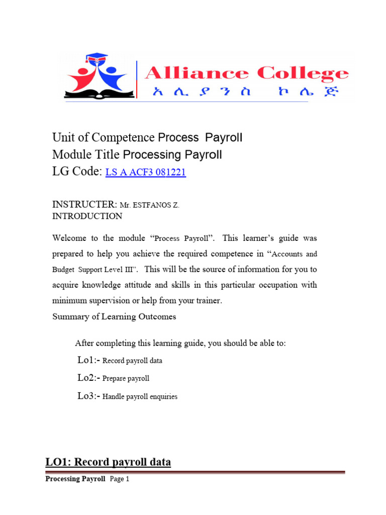 Process Payroll Pdf Payroll Taxes