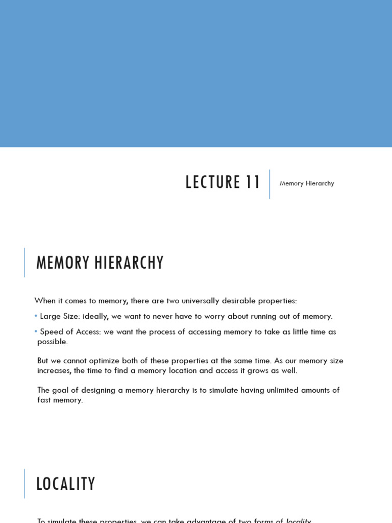 Lecture11 Cda3101 | PDF | Cpu Cache | Random Access Memory