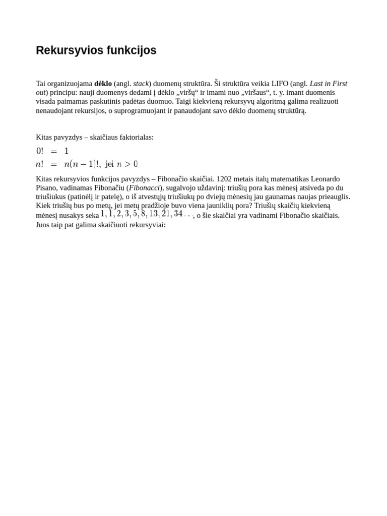 Rekursijos Uzrasai | PDF