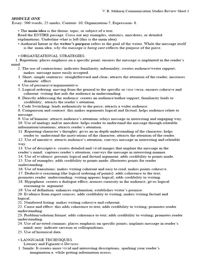CS Review Sheet | PDF | Communication | English Language
