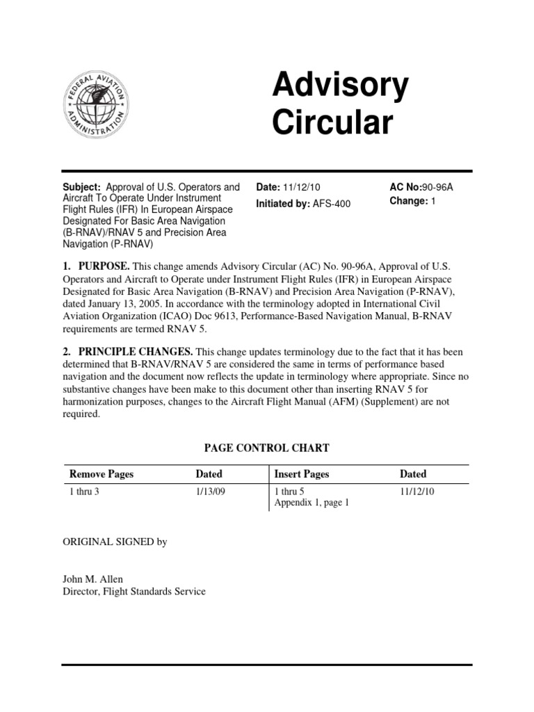 Ac 90-96a CHG 1 | PDF | Instrument Flight Rules | Global Positioning System