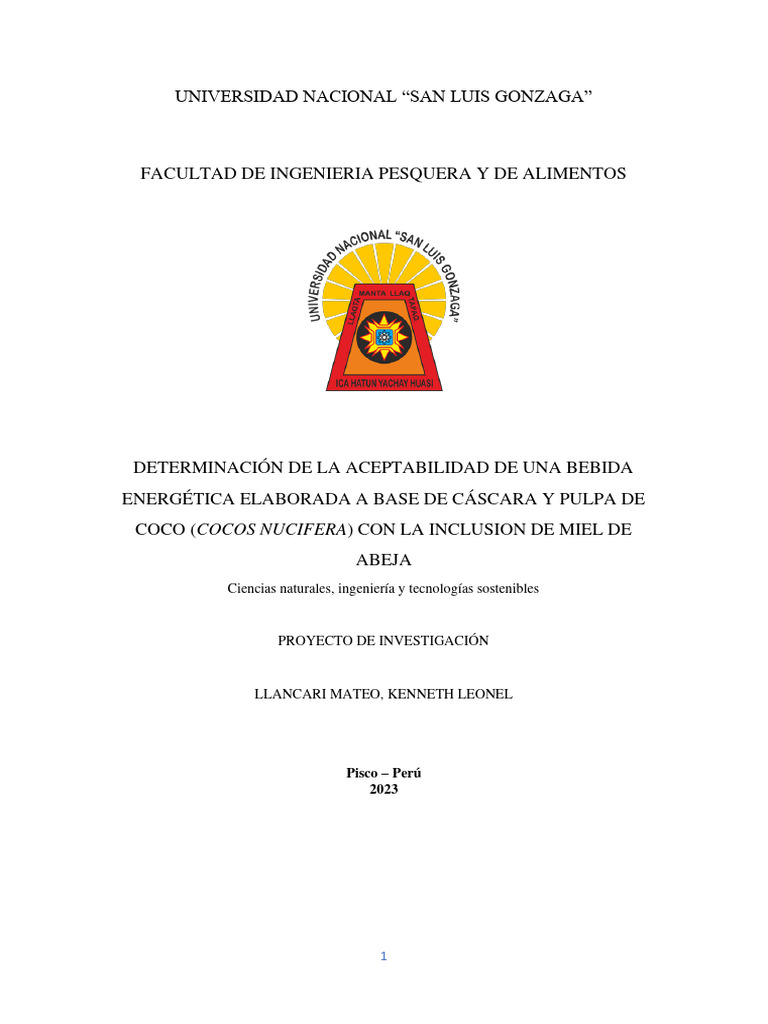 Proyecto de Investigacio-Llancari Mateo, Kenneth Leonel | PDF | Experimentar | Miel