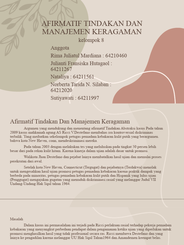 Afirmatif Tindakan Dan Manajemen Keragaman | PDF