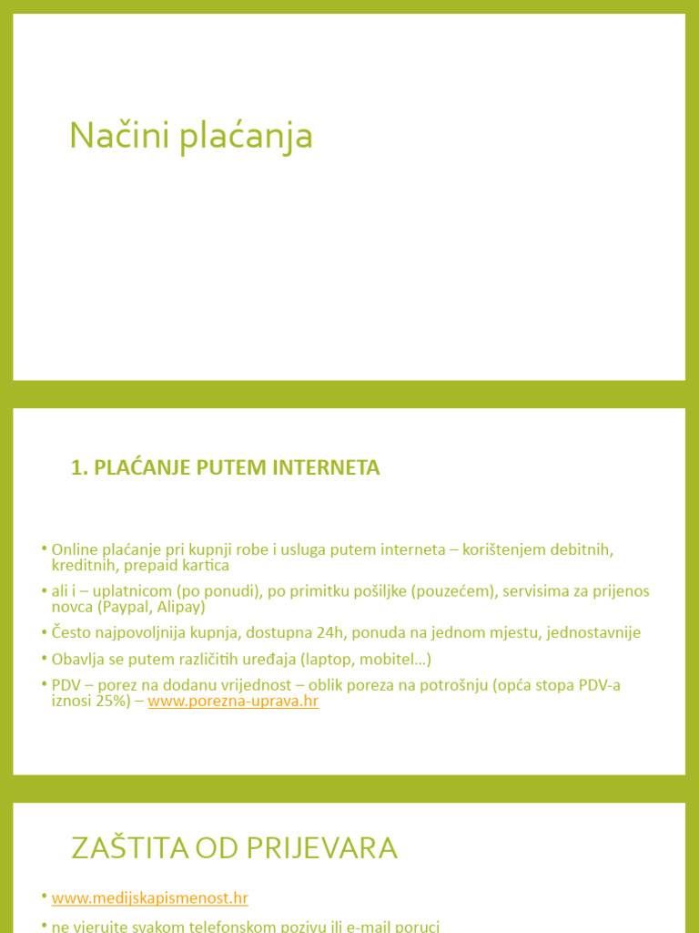 Načini Plaćanja - HUB | PDF