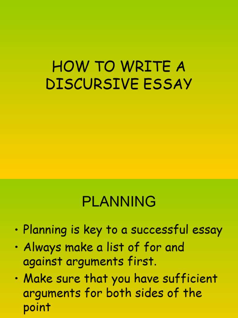 How To Write A Discursive Essay1 | PDF | Essays | Argument