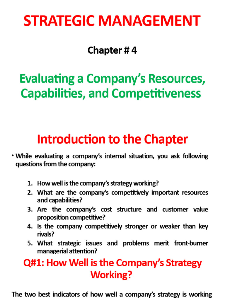 Strategic Management: Chapter # 4 | PDF | Strategic Management | Value Chain