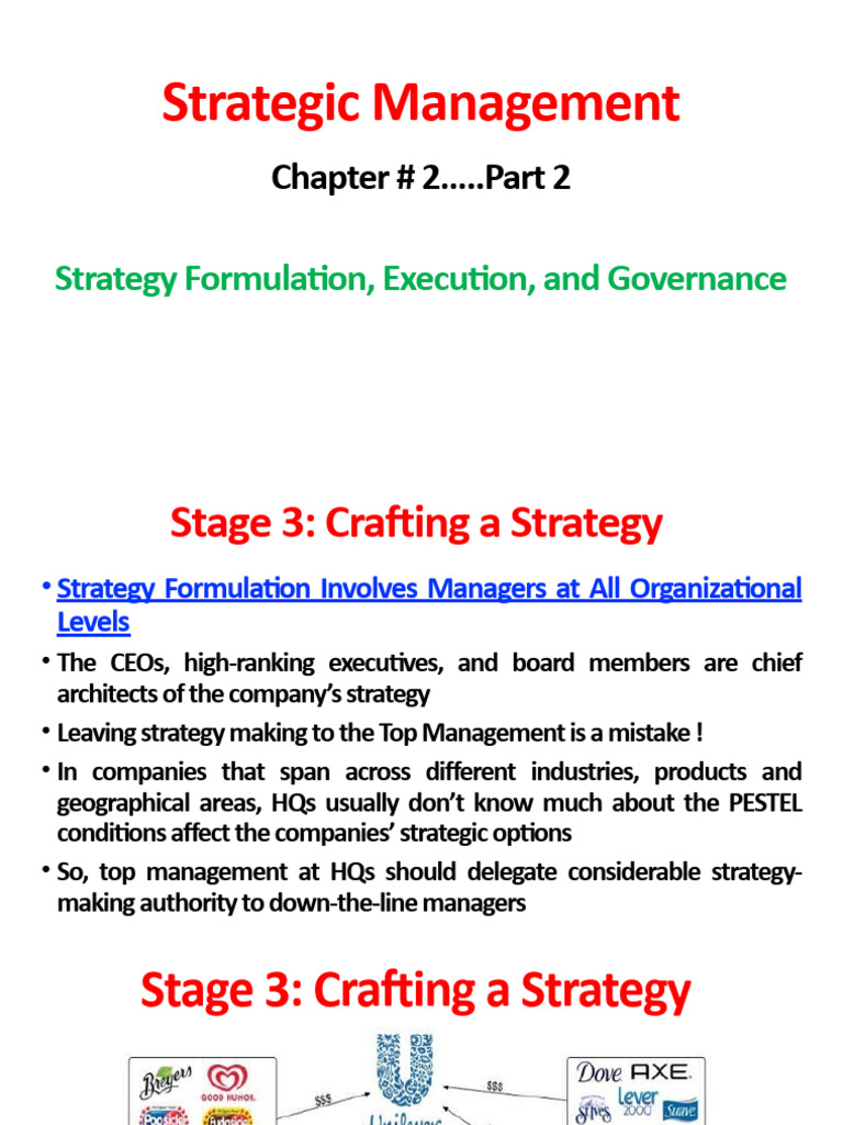 Strategic Management: Chapter # 2 ..Part 2 | PDF | Corporate Governance ...