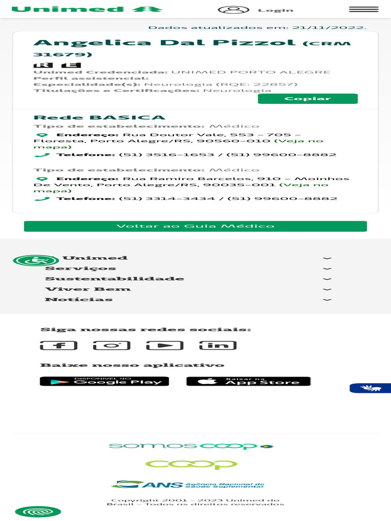 Guia Médico - Unimed Institucional | PDF