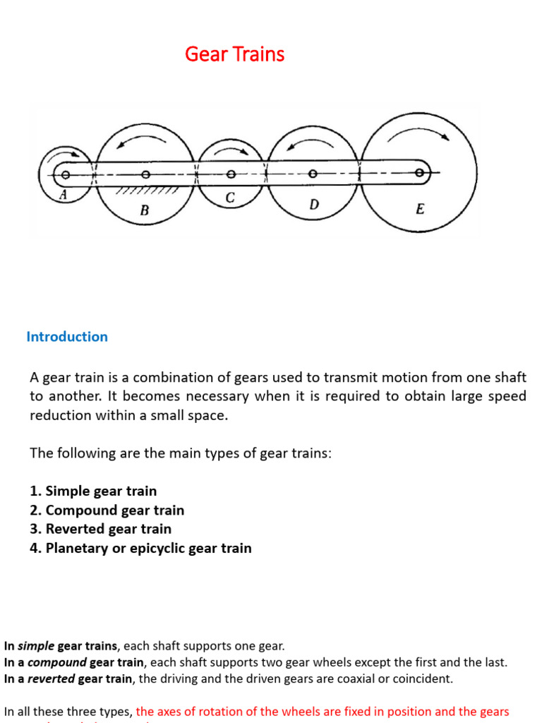 Gear Trains | PDF | Gear | Rotation Around A Fixed Axis