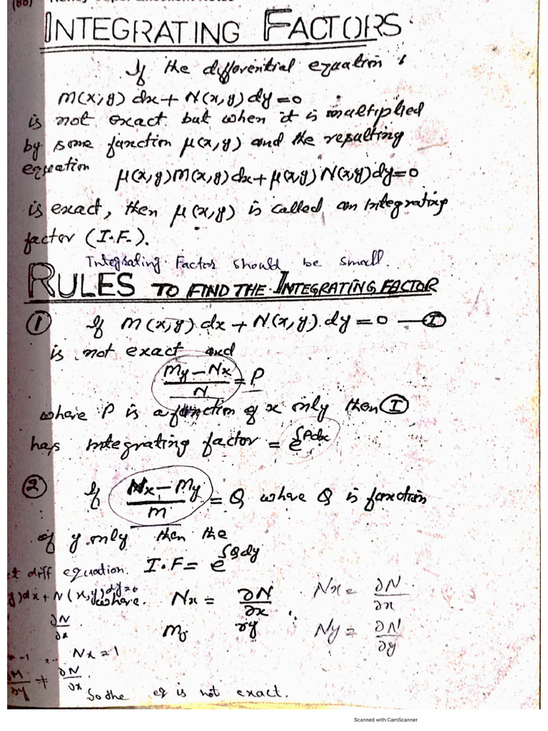 Integrating Factors | PDF