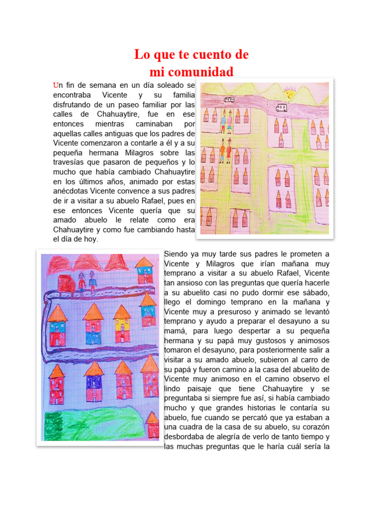 Lo Que Te Cuento de Mi Comunidad | PDF