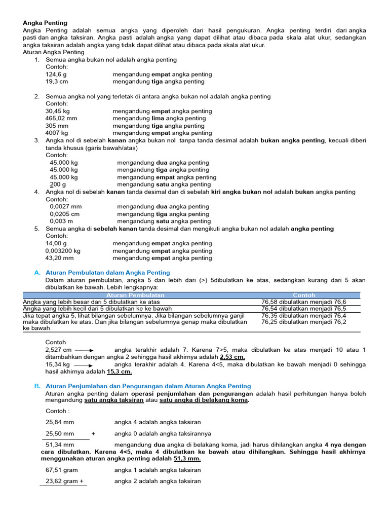 Materi Angka Penting | PDF