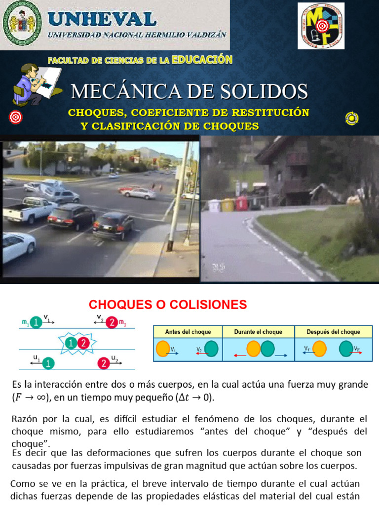 10. Choques y Coeficiente de Restitución | PDF | Elasticidad (Física) | Energía potencial