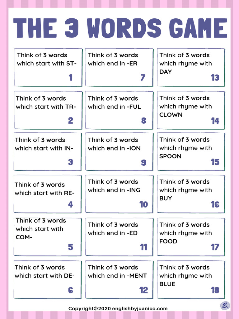 The 3 Words Game | PDF