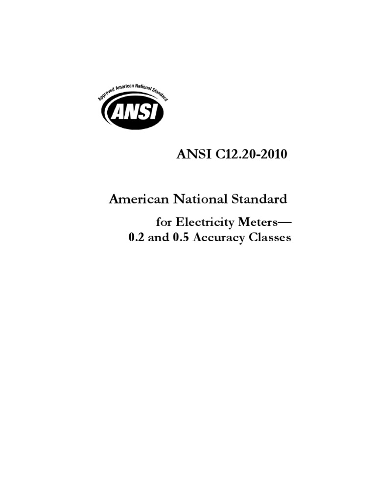 ANSI C12.20 Contents and Scope | PDF | Standardization | Copyright