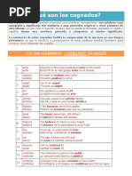100 Cognados en Inglés y Español | PDF | Lingüística | Cognición