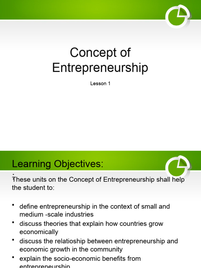 Lesson 1 1 | PDF | Entrepreneurship | Economics