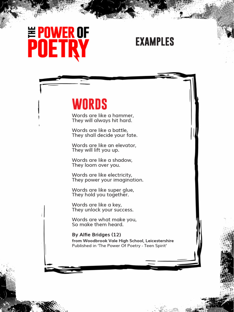 5705 The Power of Poetry Example Poems | PDF