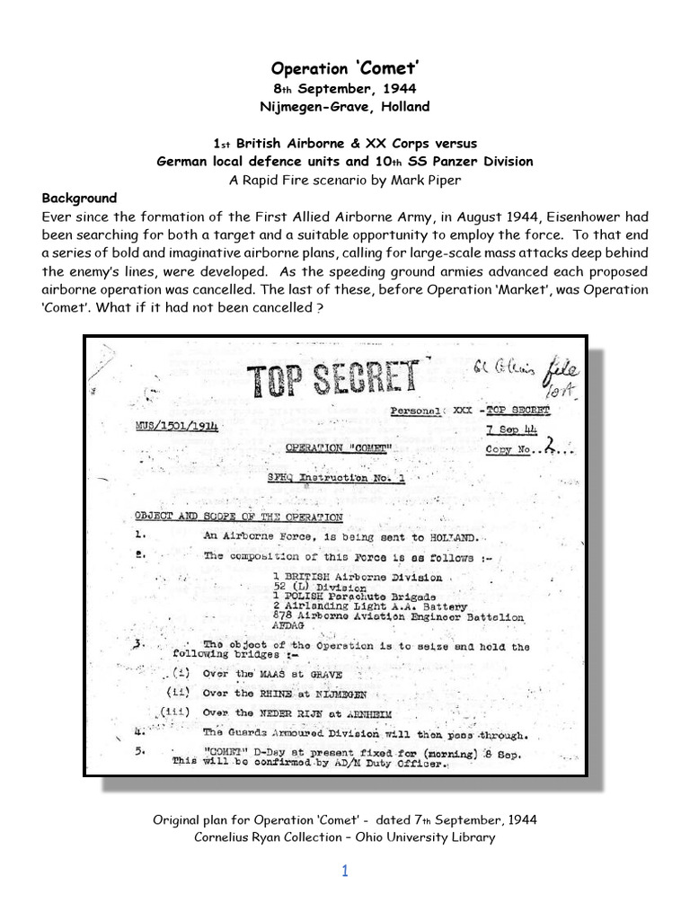 Operation Comet RF22 | Download Free PDF | Operation Market Garden | Paratrooper