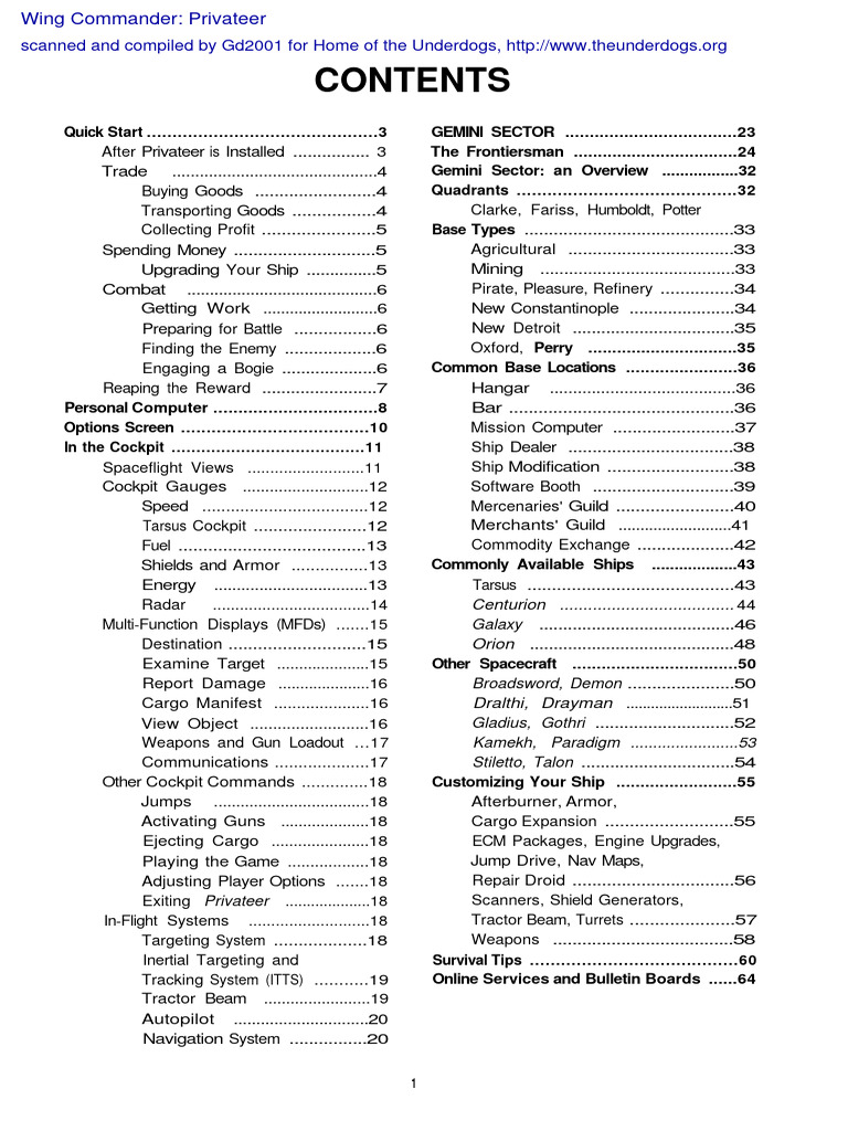 Wingcommanderprivateer Manual | PDF | Radar | Computer Keyboard
