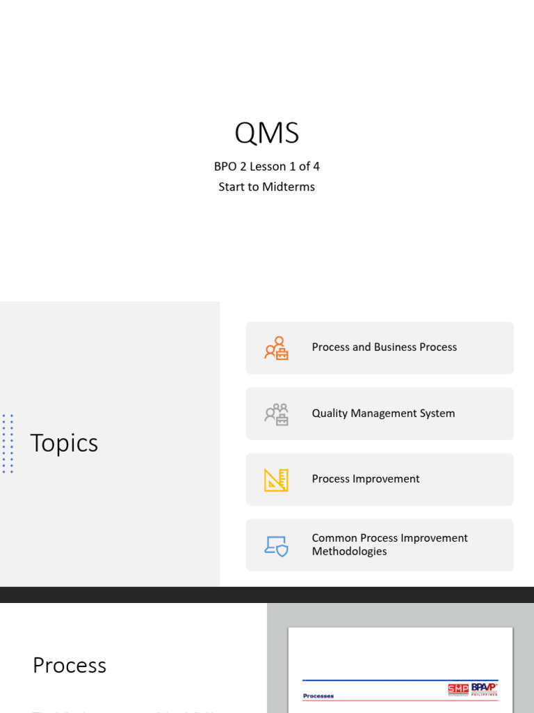 Lesson 1 | PDF | Business Process | Quality Management System