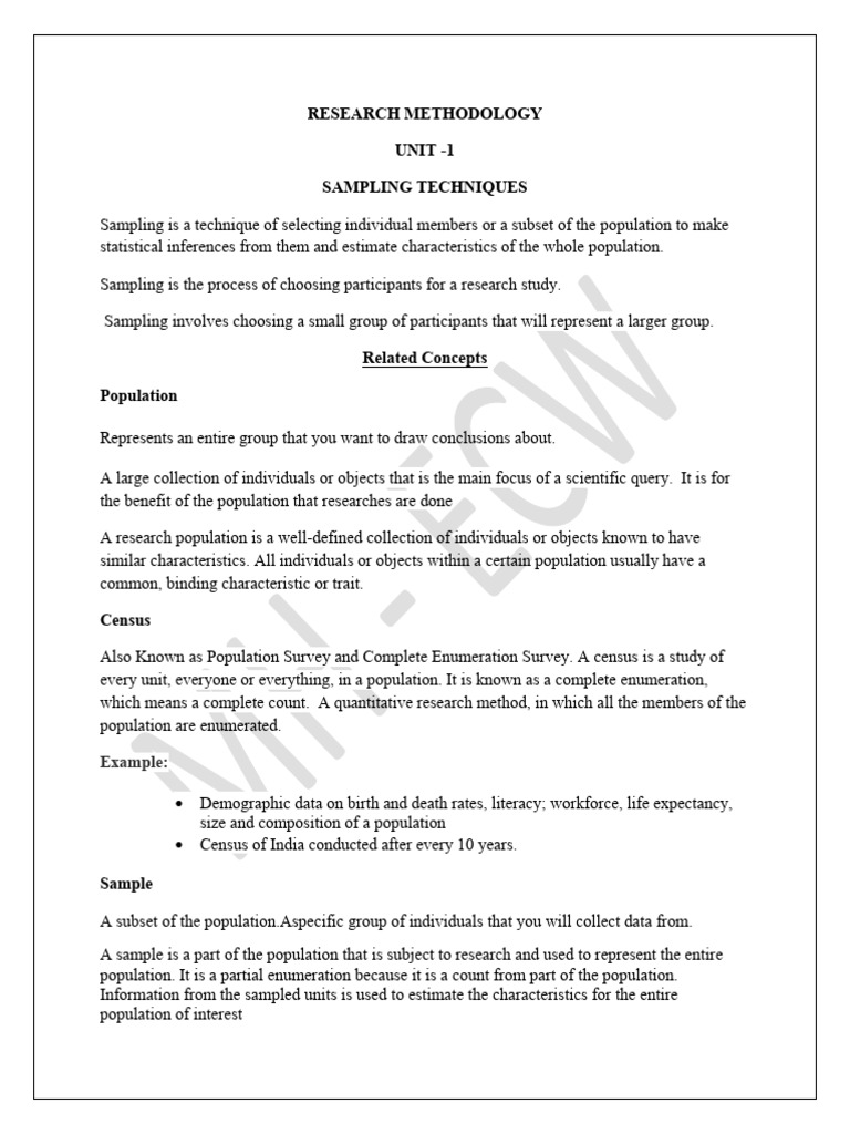 Sampling Final Pdf Sampling Statistics Survey Methodology