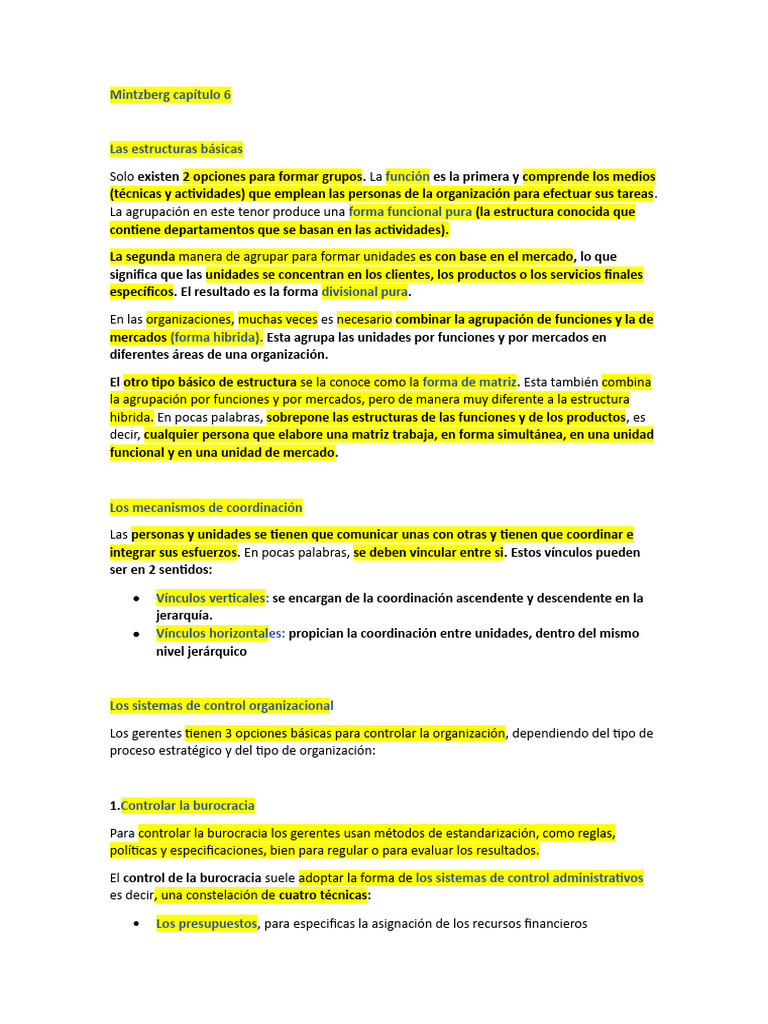 Mintzberg Capítulo 6 | PDF | Presupuesto