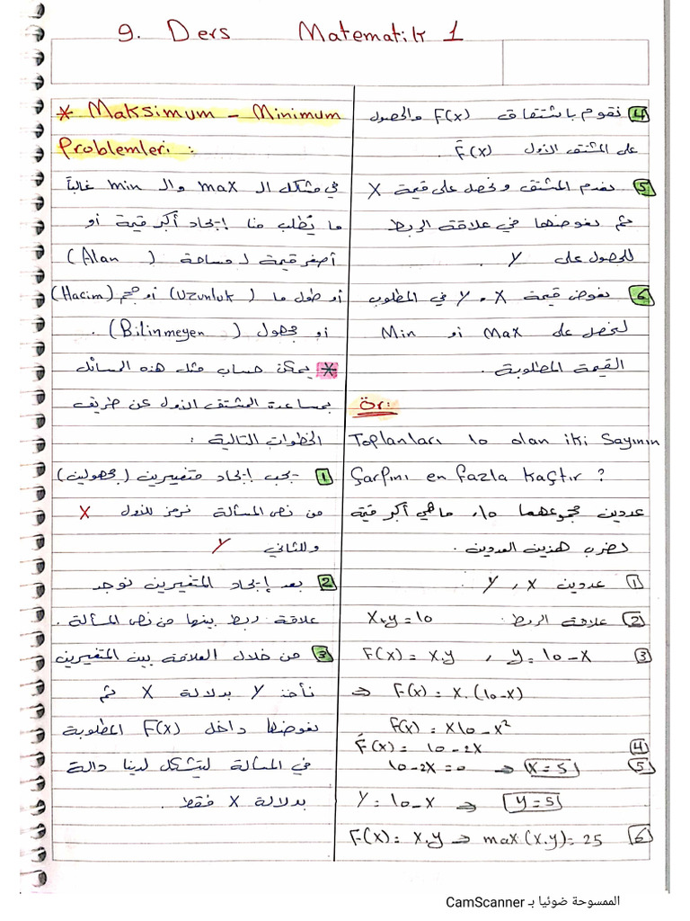 Matematik 9. Ders | PDF