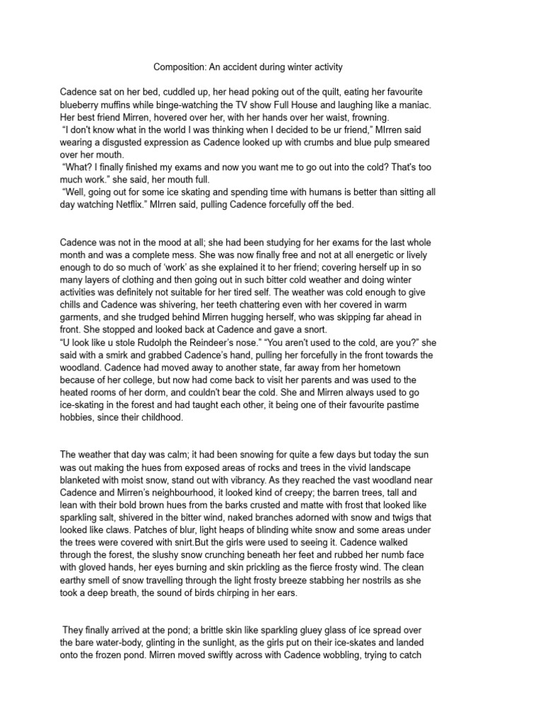 Composition - An Accident During Winter Activity | PDF