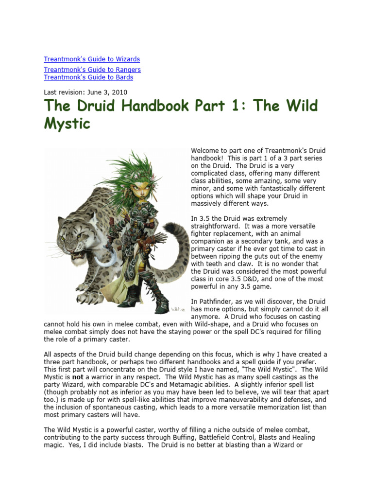 Druid Handbook Part 1 The Wild Mystic | PDF | Gary Gygax Games | D20 System