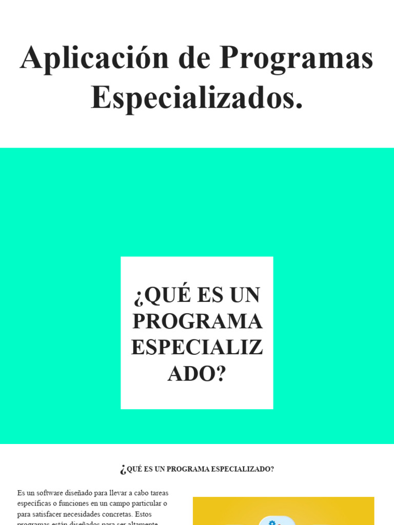 Aplicación de Programas Especializados | PDF | Software | Software de ...