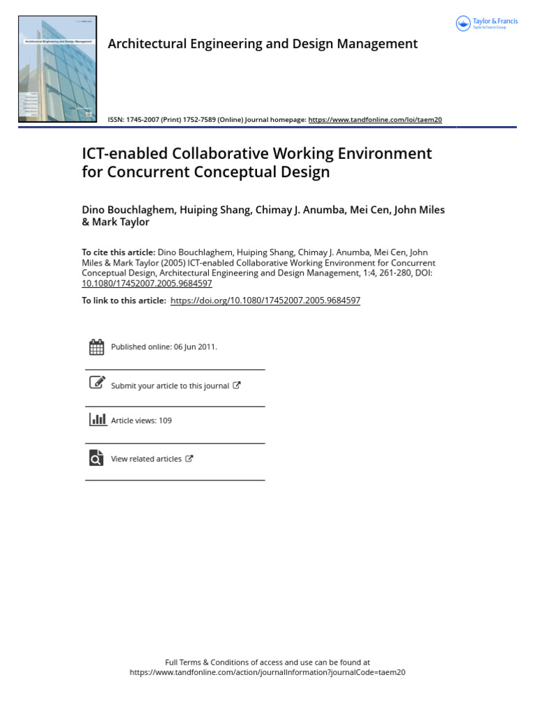 ICT-enabled Collaborative Working Environment For Concurrent Conceptual Design | PDF | World ...