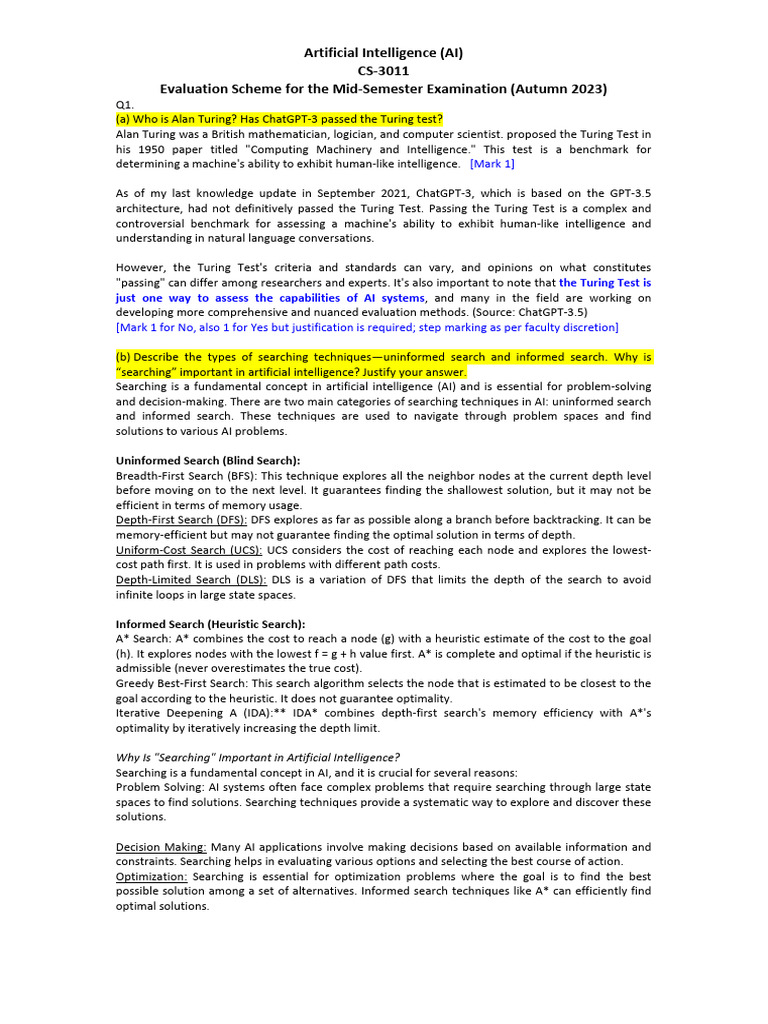 CS-3011 (Ai) - CS Mid Sept 2023 | PDF | Computer Programming | Combinatorics