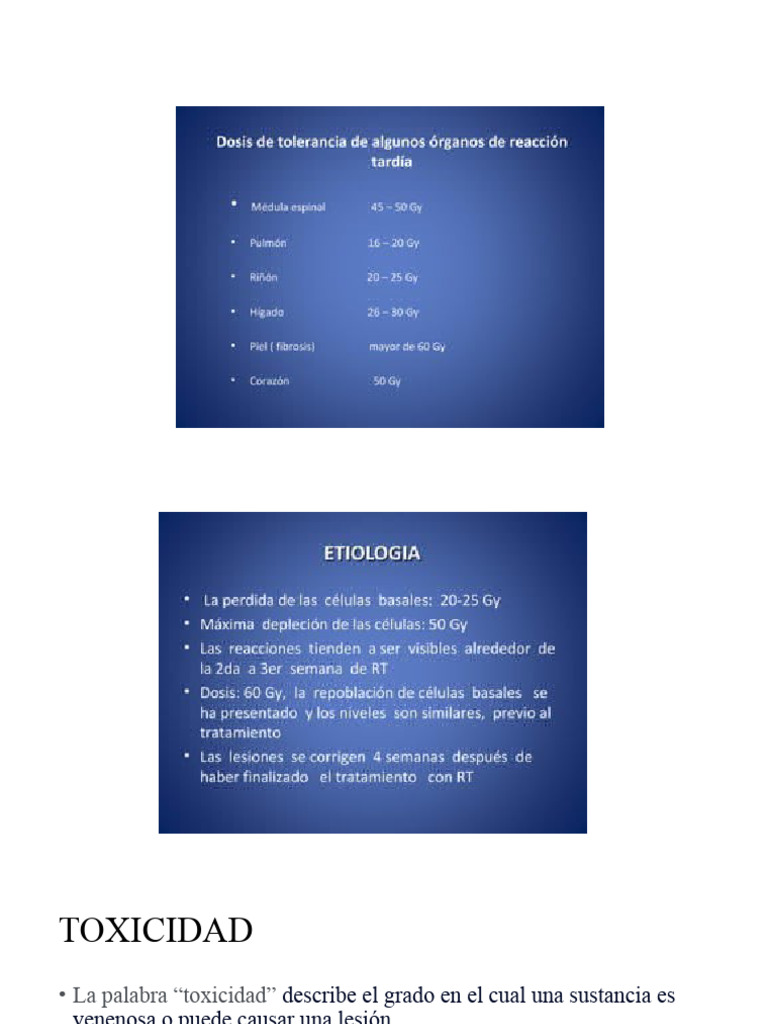 Grados de Toxicidad en Radioterapia | PDF | Terapia de radiación | Cáncer