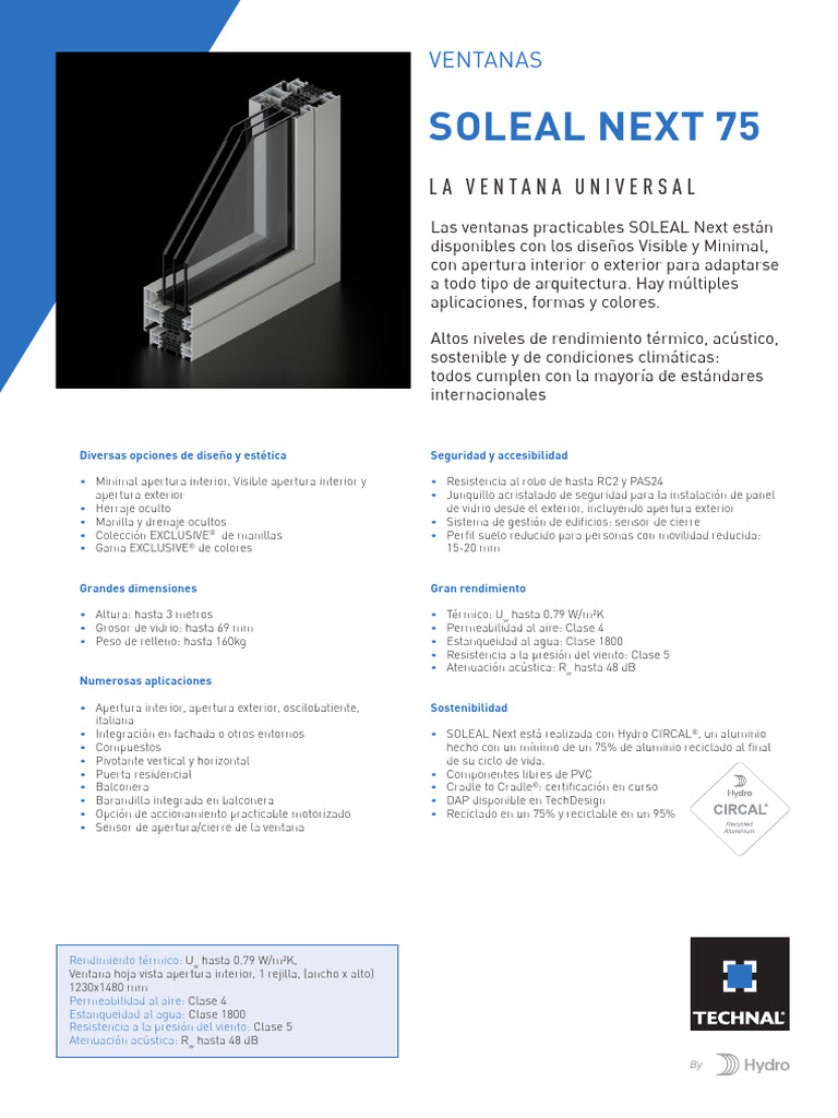 Soleal Next 75 Ventana | PDF | Ventana