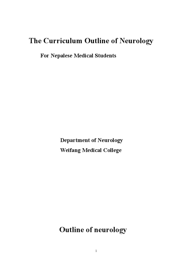 Neurology Curriculum for Medical Students | PDF | Stroke | Multiple ...