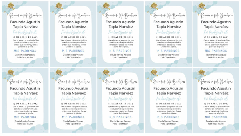 Tarjetas Facundo | PDF