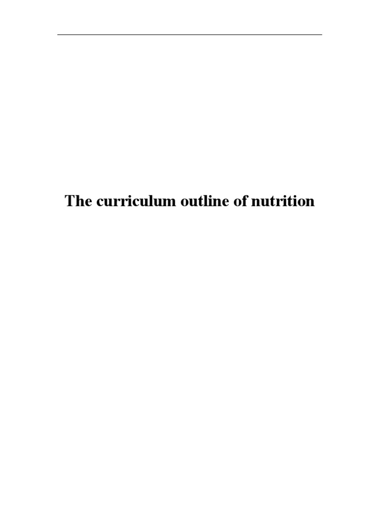 Nutrition Curriculum Outline for Students | PDF | Nutrition | Diet ...