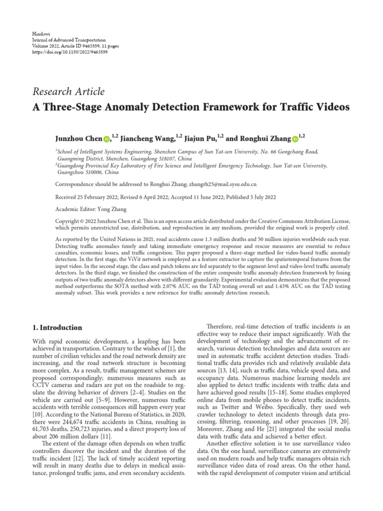 A Three-Stage Anomaly Detection Framework For Traf | PDF | Receiver Operating Characteristic ...