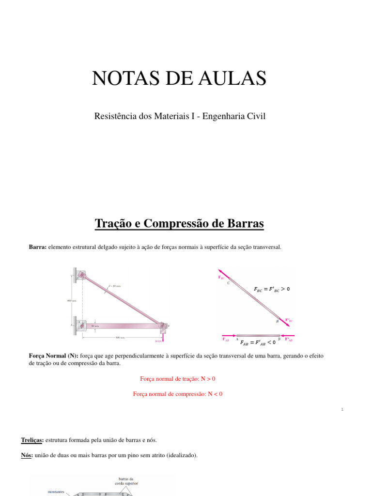 Notas de Aulas - Resmat I - Civil | PDF | Estresse (Mecânica) | Módulo de Young